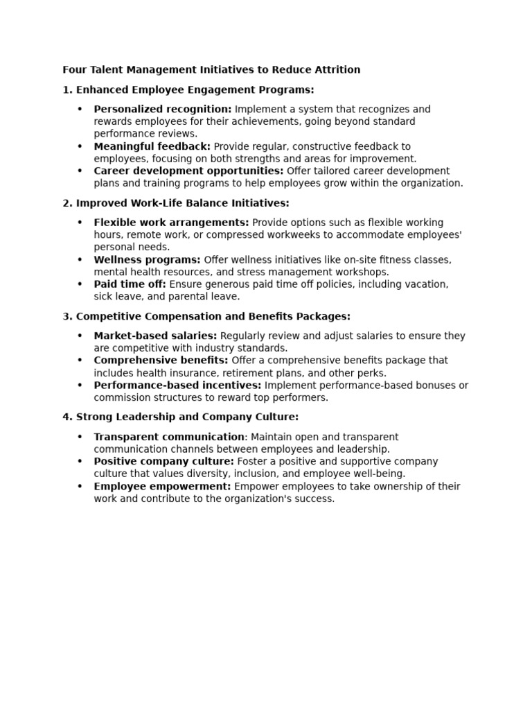 Four Talent Management Initiatives | PDF