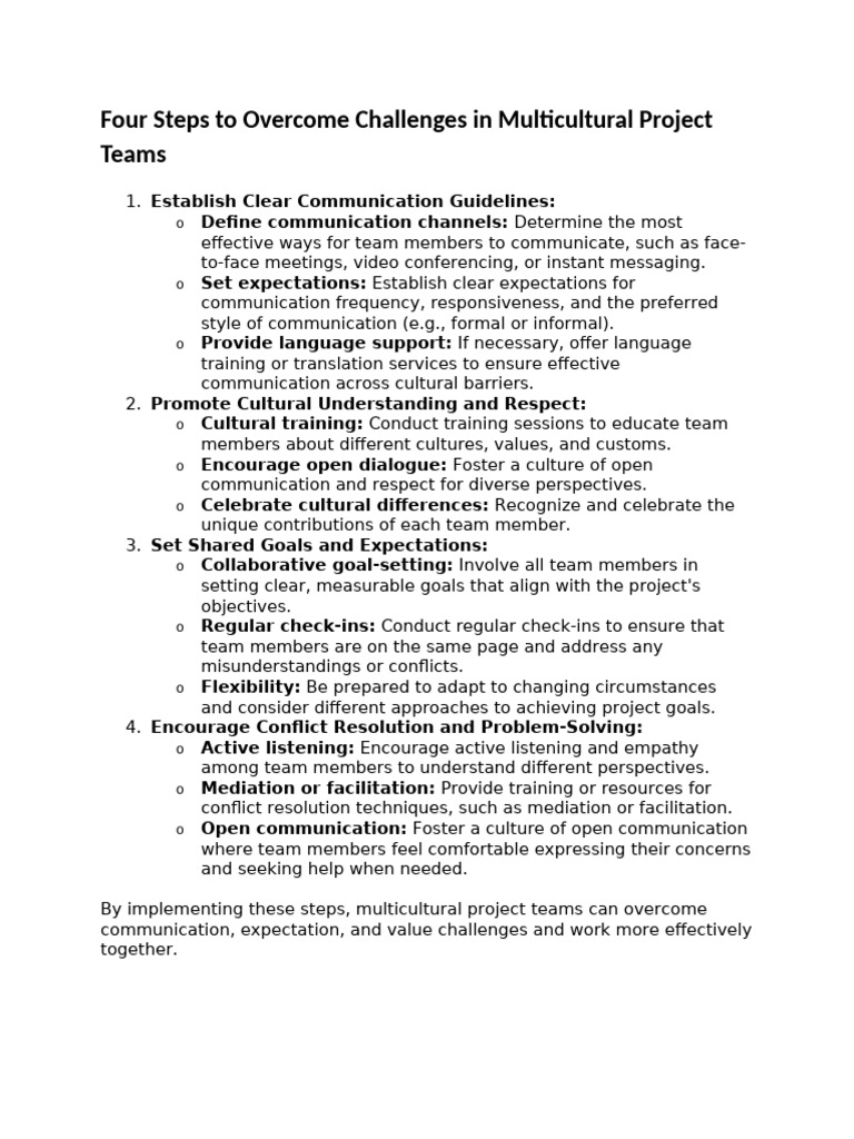 Overcome Challenges in Multicultural Project | PDF