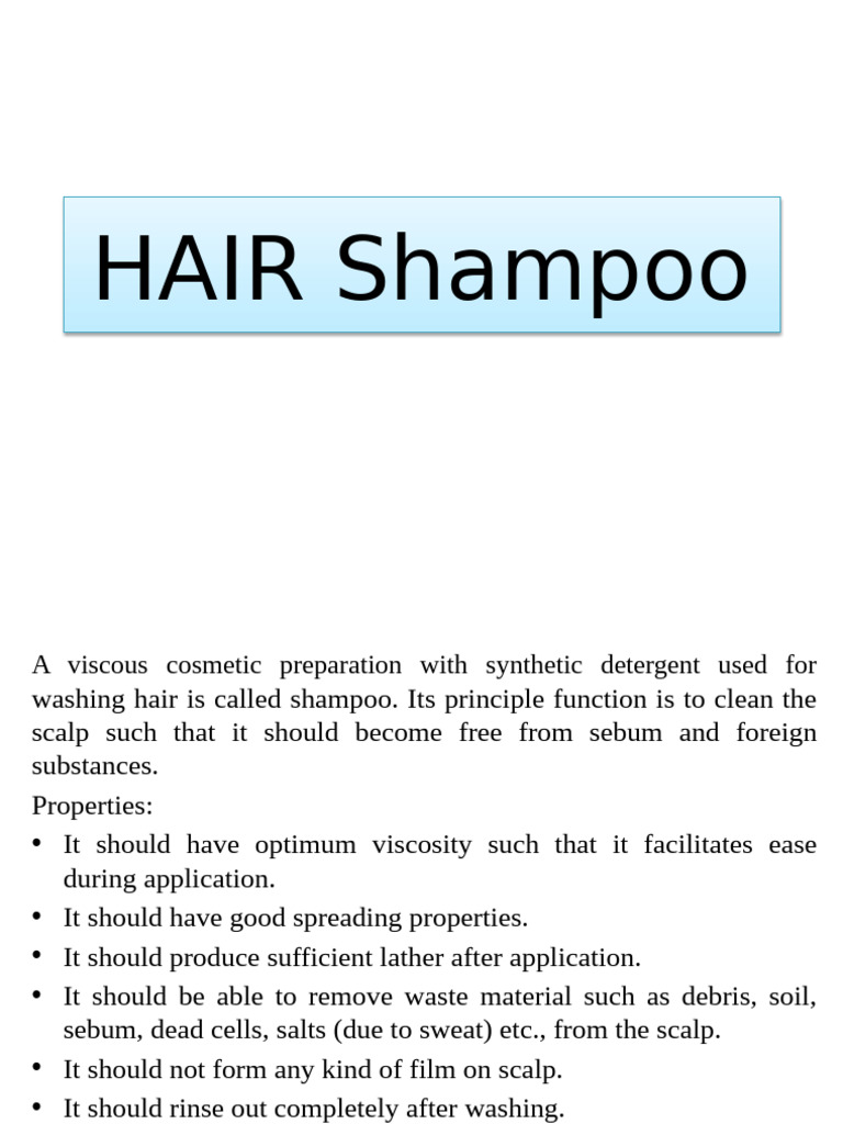 Hair Shampoo Pdf Shampoo Coconut