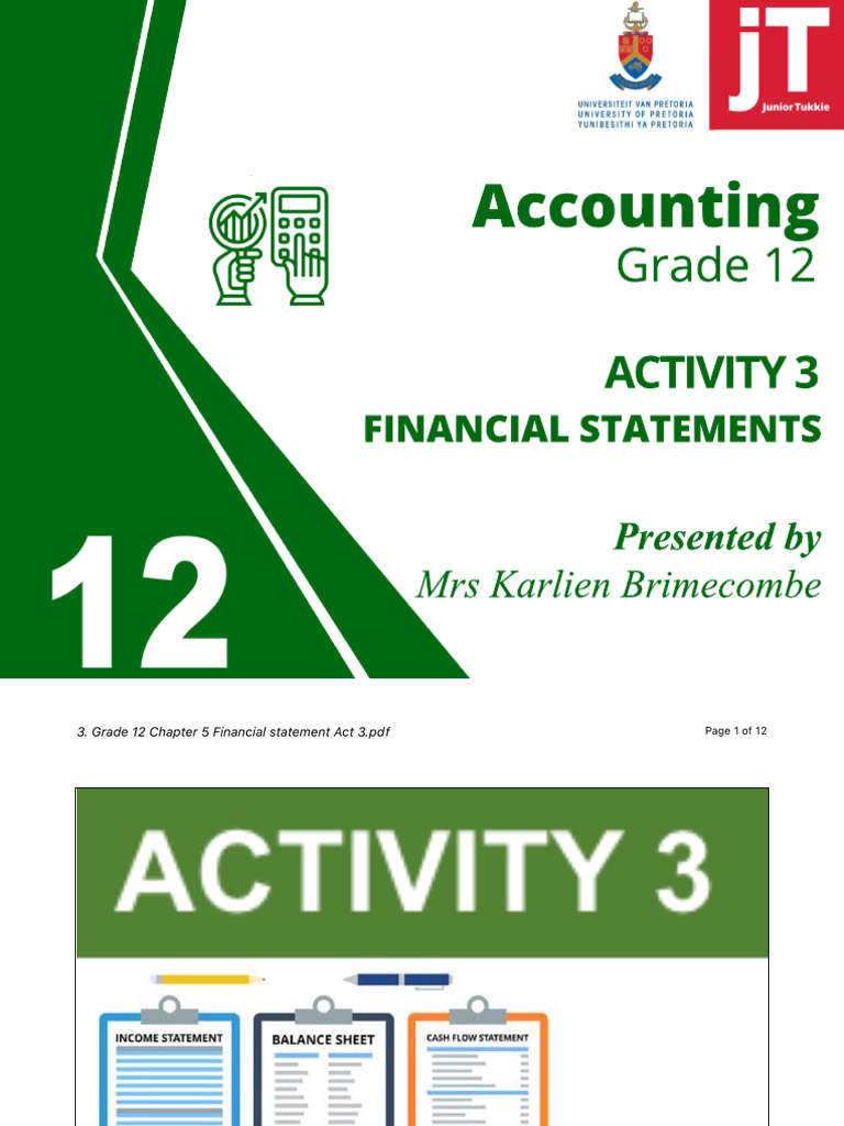 Gr12 FinancialStatements Act3 | PDF | Finance & Money Management