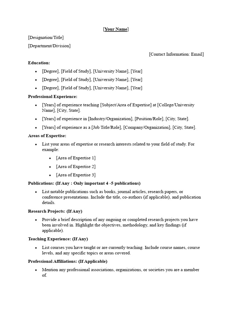 General CV Format | PDF