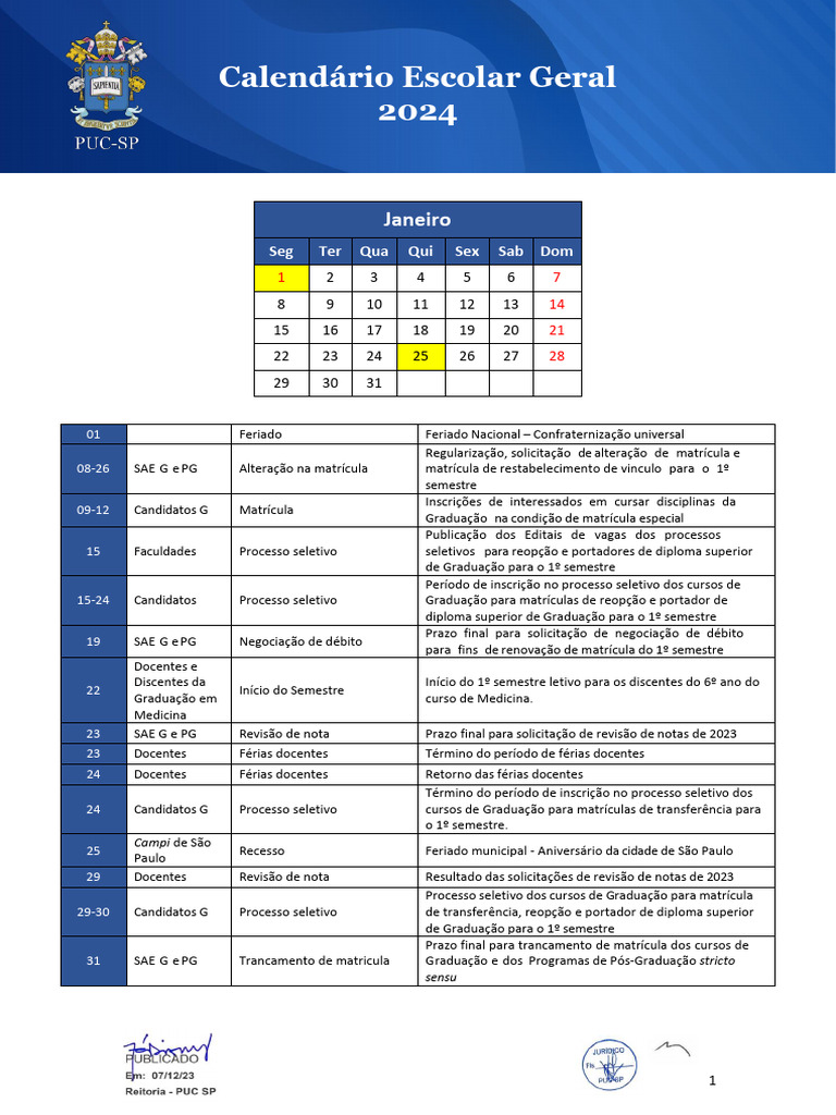 Calendario Escolar 2024 v7 | PDF