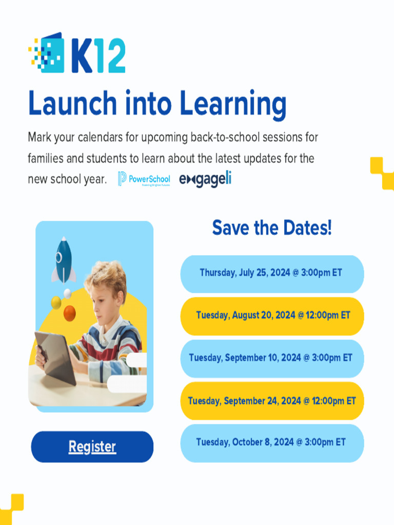 Launch Into Learning - Students & Parent Back To School Sessions - 2024 ...