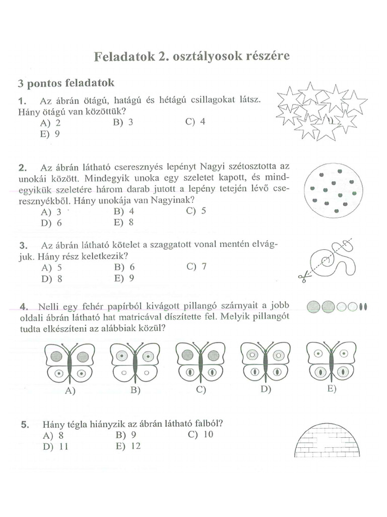 Kenguru Nemzetközi 2017 Feladatok 2-3-4.oszt. | PDF