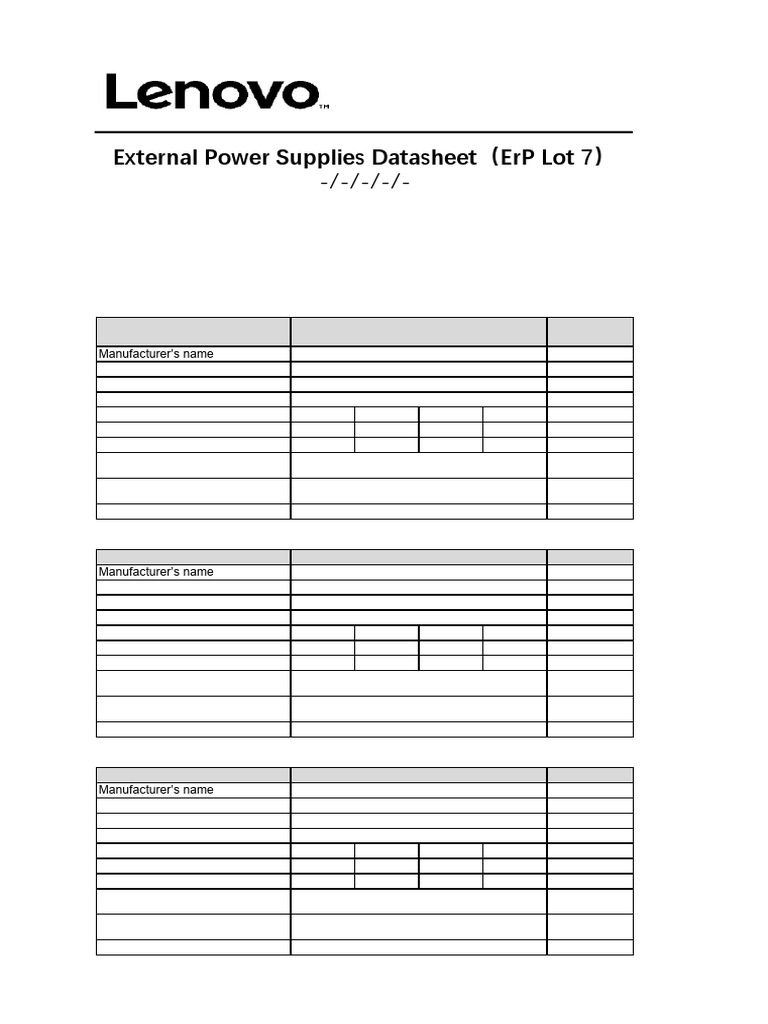 ErP Lot 7 Compliance for Lenovo PSUs | PDF | Alternating Current ...