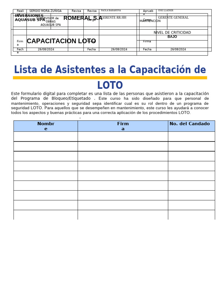 LOTO | PDF