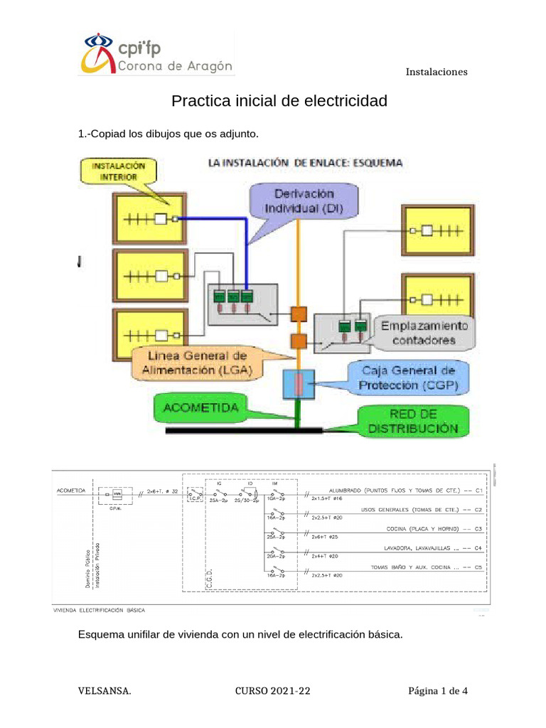 Practica Inicial de Electricidad Gs Edificacion | PDF