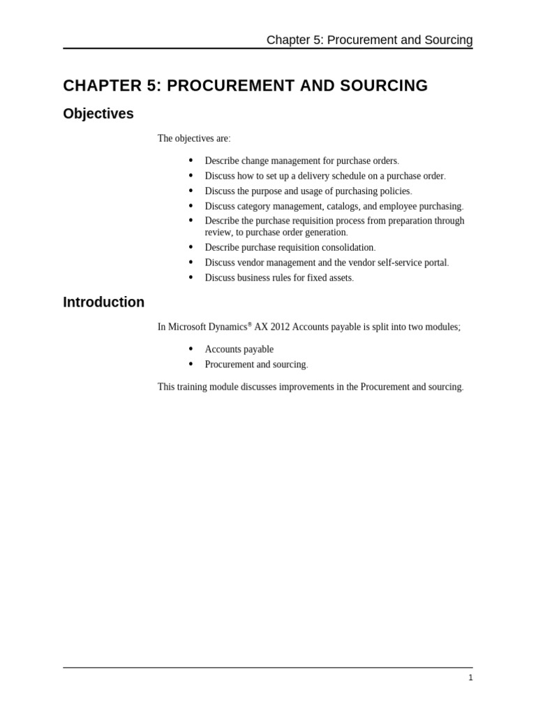 AX2012 ENUS WN SCM 05 Procurement and Sourcing | PDF