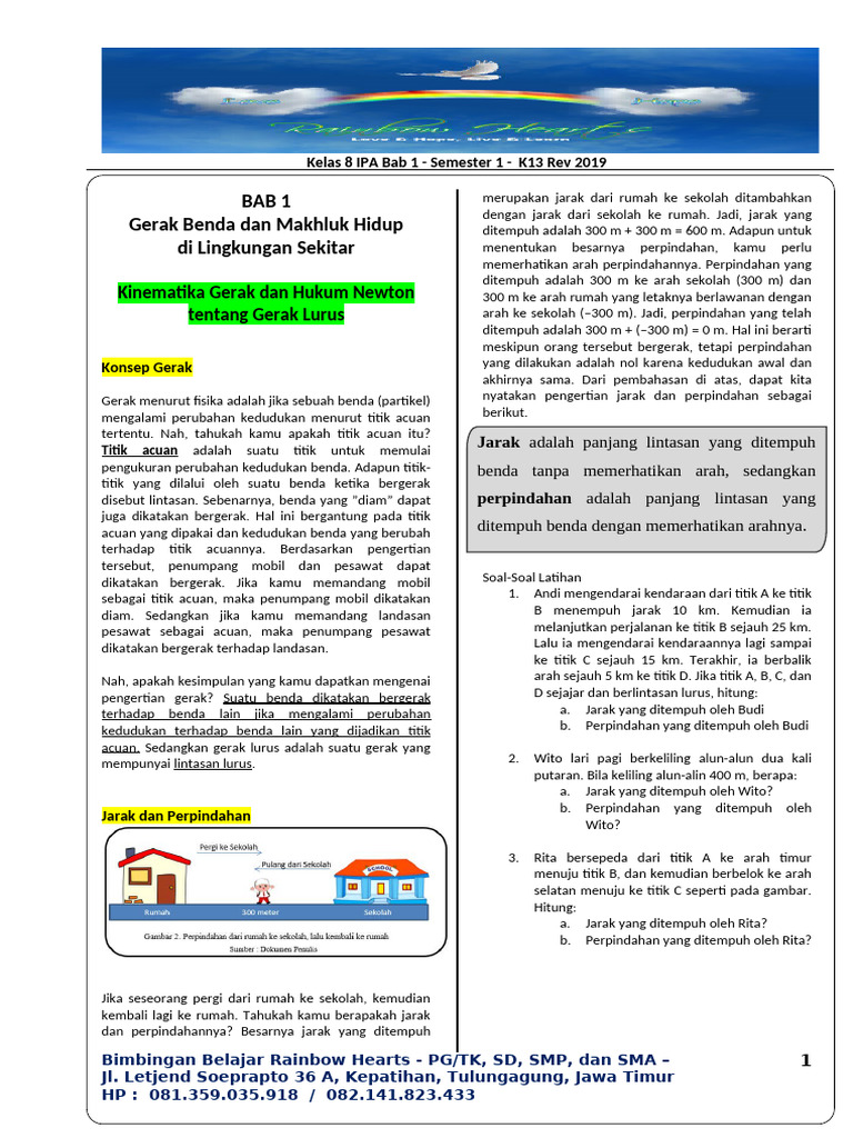 IPA SMP Kelas VIII - Bab 1 - Gerak Benda Dan Mahkluk Hidup Di Lingkungan Sekitar - K13 Rev 2019 ...