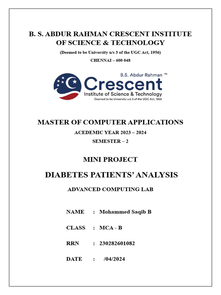 B. S. Abdur Rahman Crescent Institute of Science & Technology | PDF