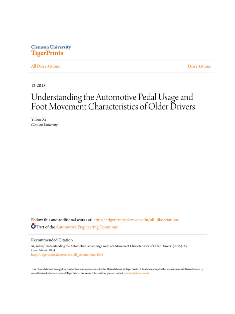 Understanding The Automotive Pedal Usage and Foot Movement Charac-1-242 ...