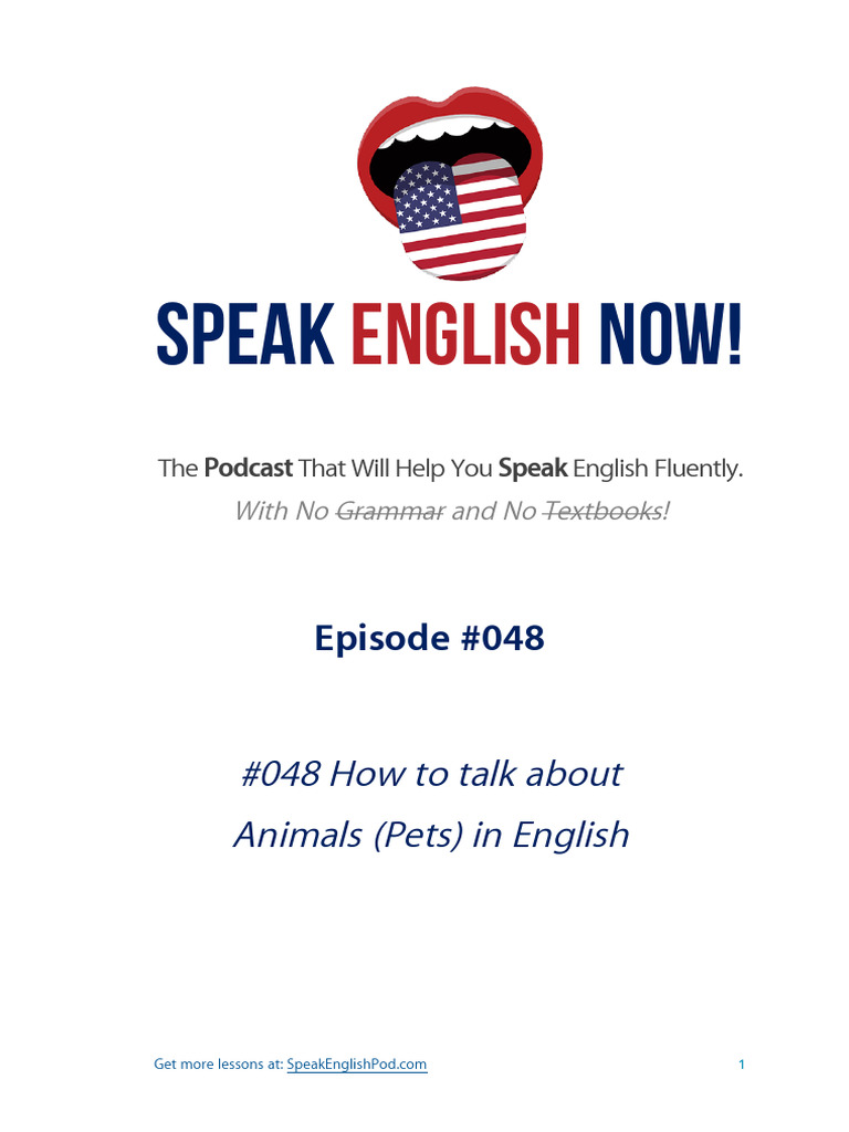 048 How To Talk About Animals in English Pets 2 | PDF