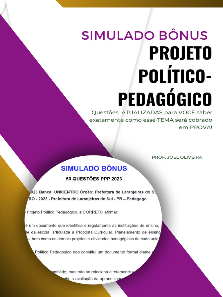 Simulado Bonus 50 Questoes PPP 2023 | PDF
