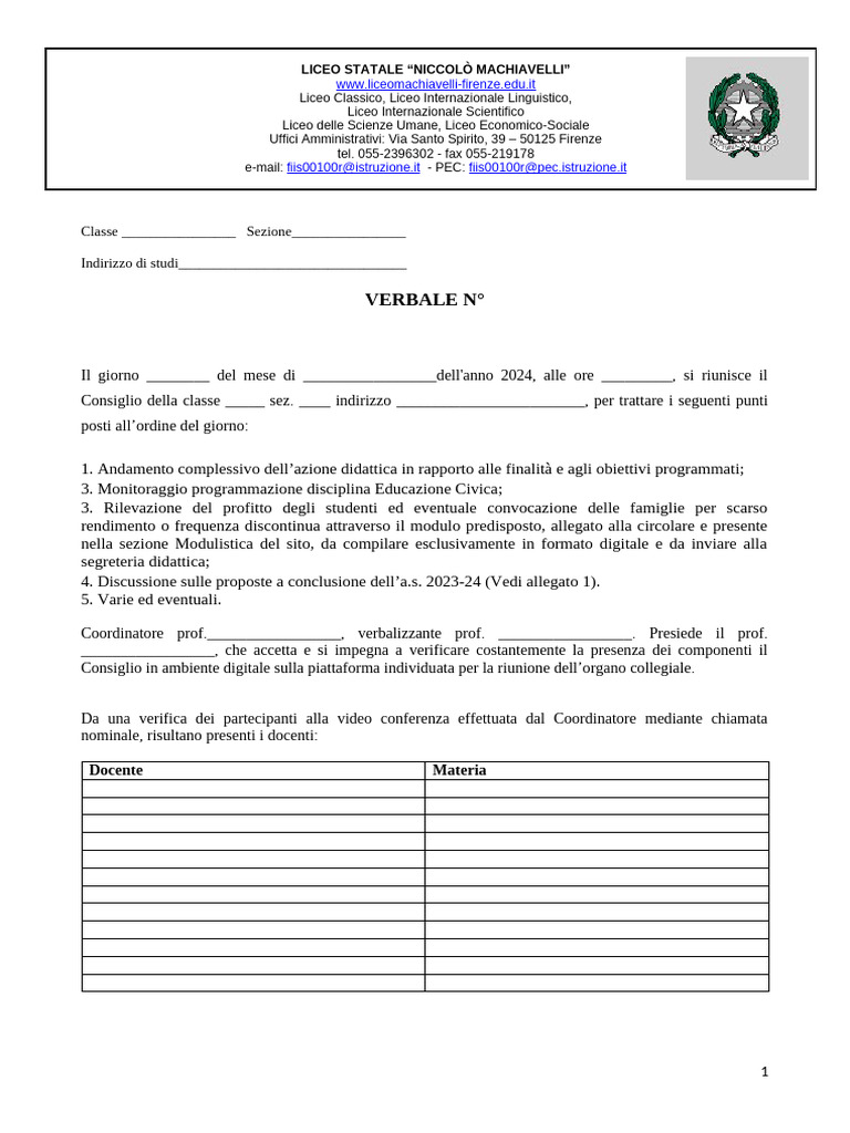 Verbale CDC Marzo 2024 Aperto Ai Rappresentanti | PDF