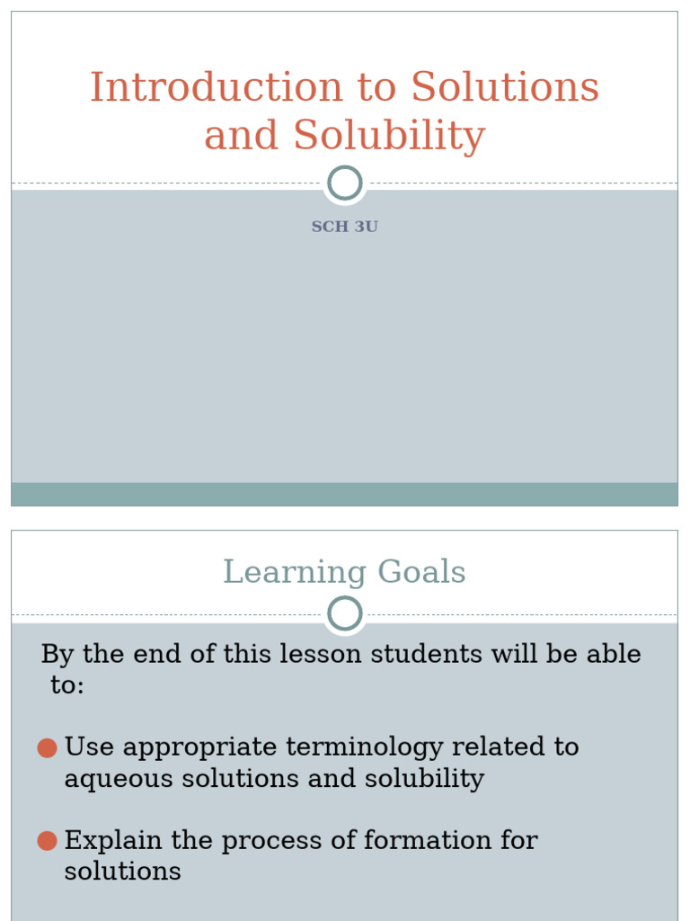 Lesson 1 Intro To Solutions | PDF