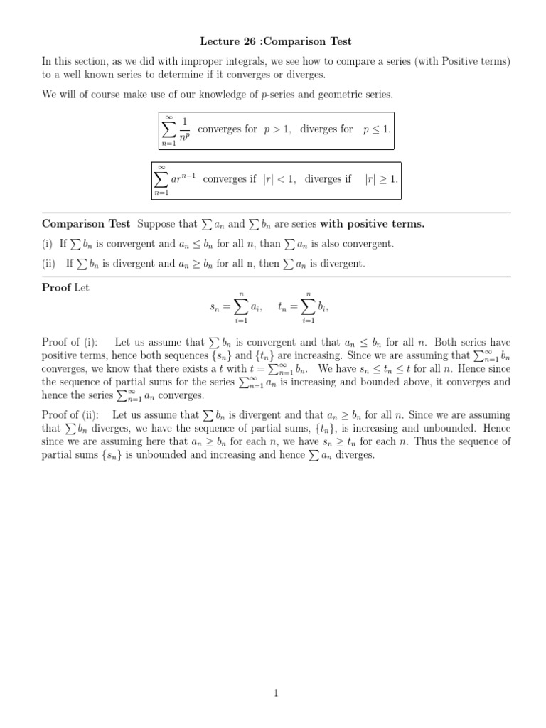Comparison Test | PDF