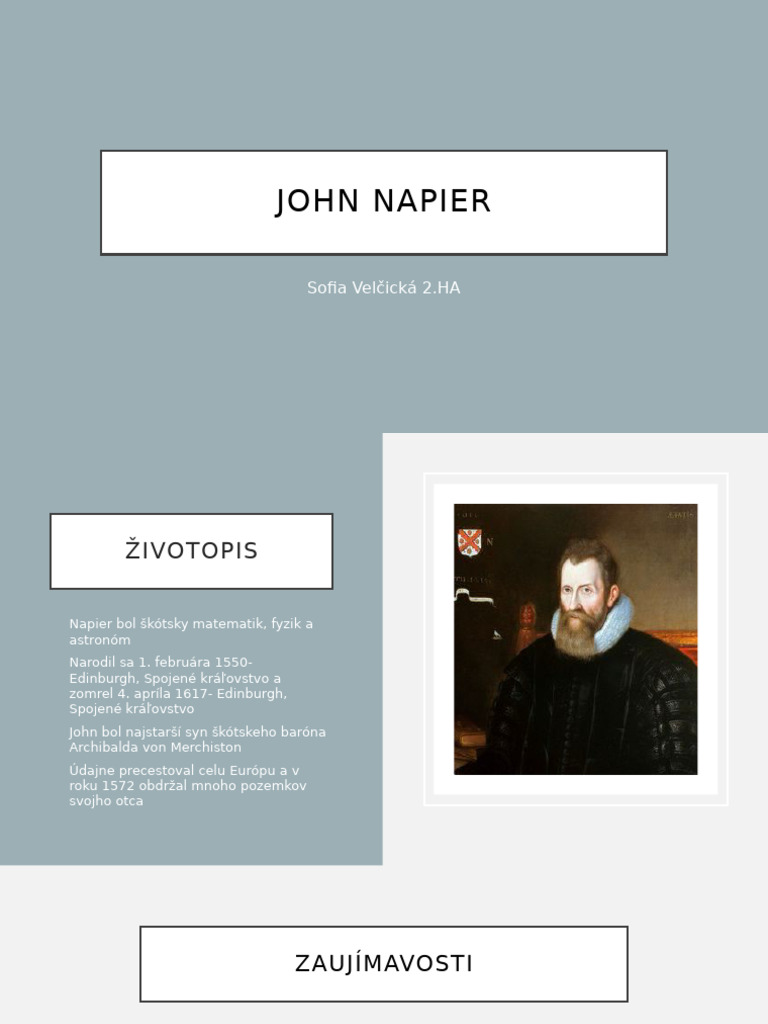 Matematika - Prezentácia - John Napier | PDF