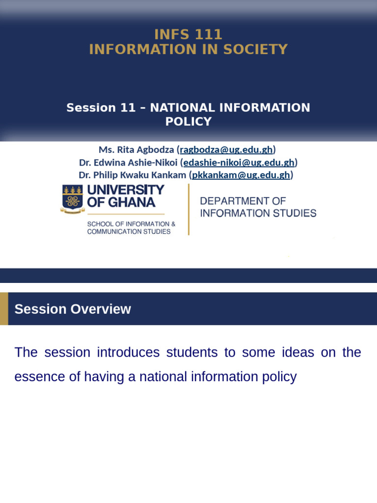 INFS 111 Session 11 UGDE | PDF