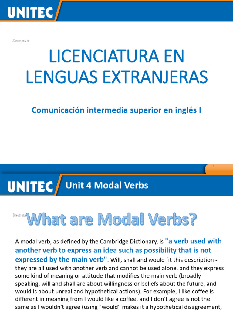 UNIT 4 MODAL VERBS-com - Int.sup - Ing | PDF
