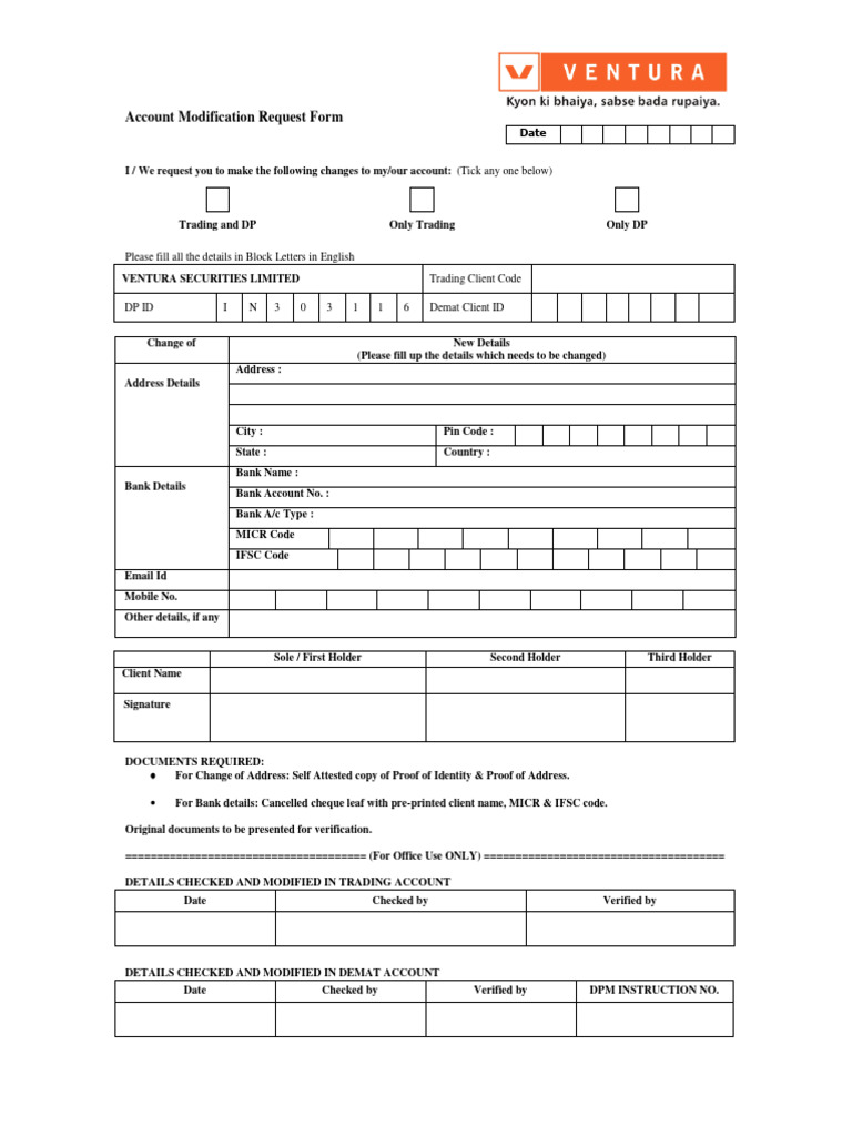 848 Account Modification Form New (2) | PDF