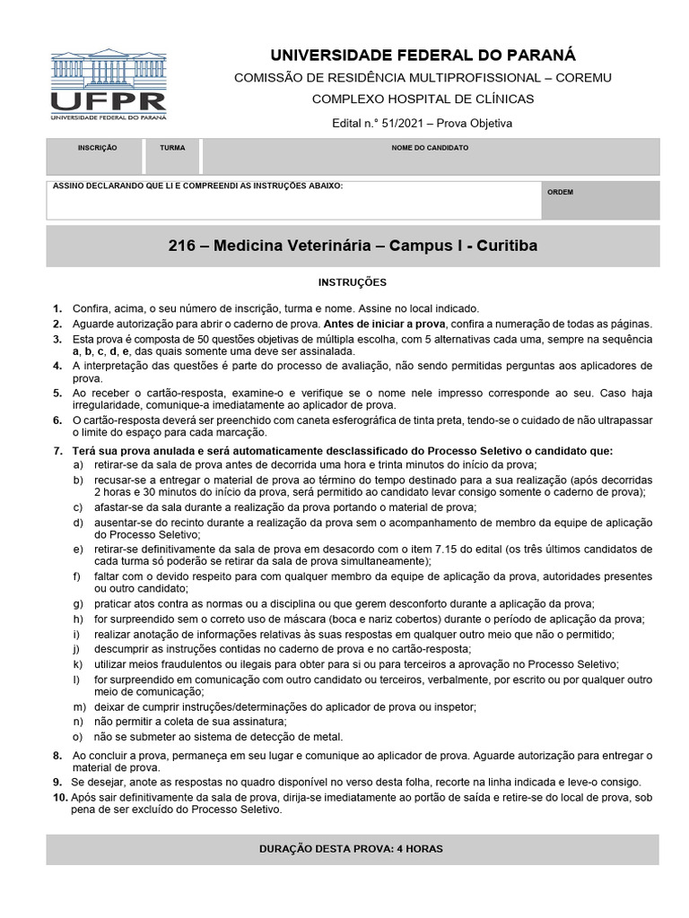 UFPR Curitiba 2021 | PDF