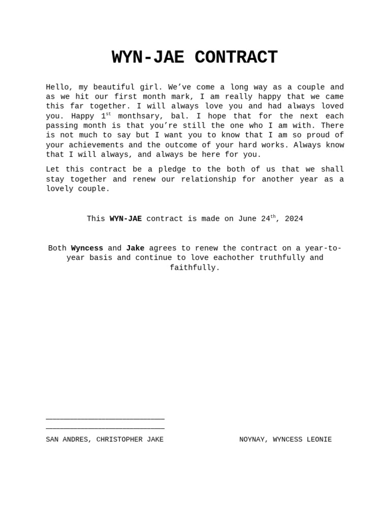 WYN JAE Contract | PDF