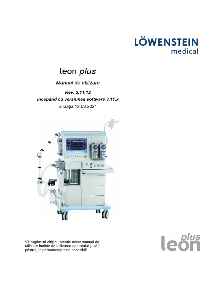 Manual Aparat Anestezie Leon | PDF
