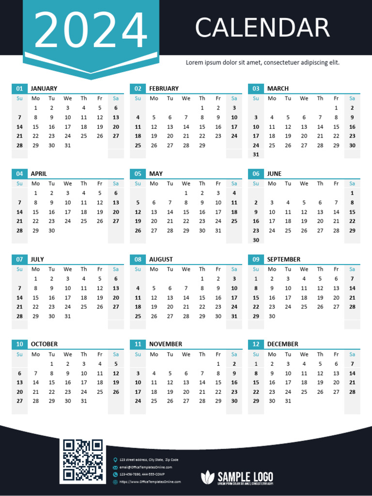 Year Calendar 2024 Template | PDF