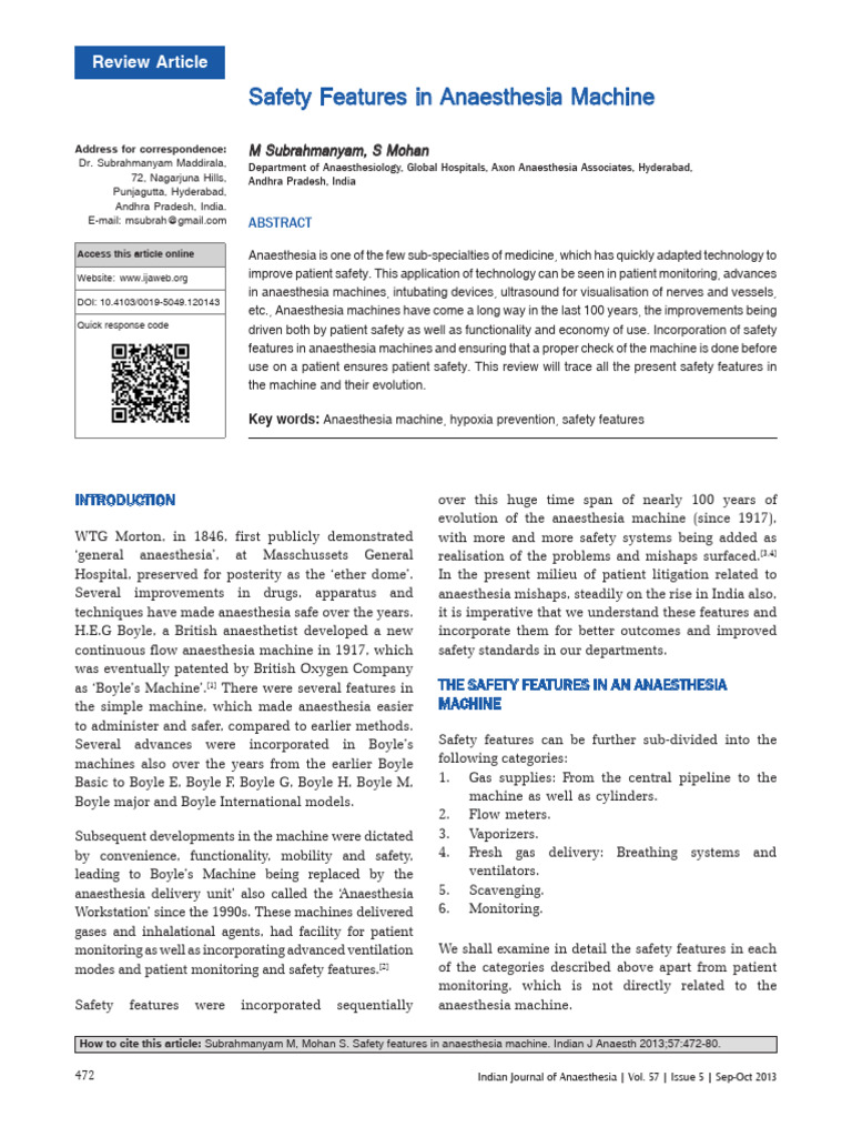 Anaes. Machine IJA | PDF