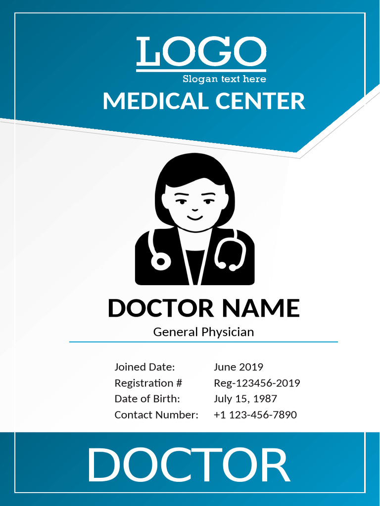 Hospital Staff Id Card Template cr100 Size | PDF