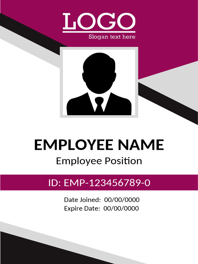 Company Employee Id Card Template cr100 Size | PDF