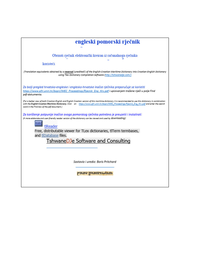 Rjecnik HRV Eng | PDF