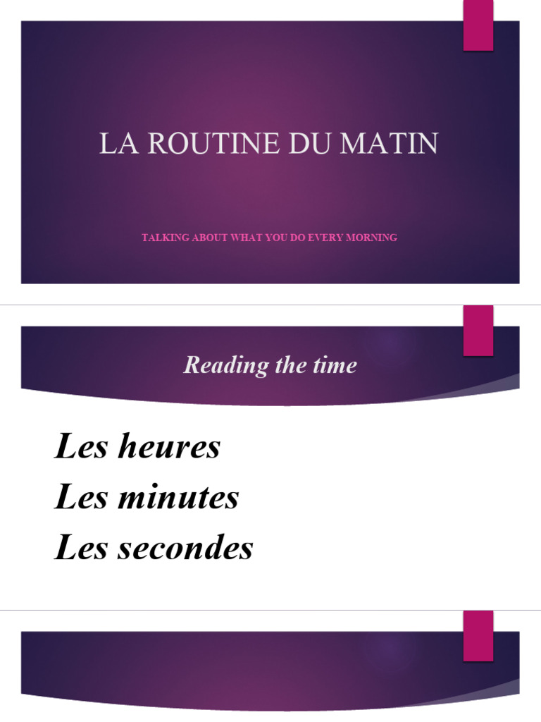 La Routine Du Matin | PDF