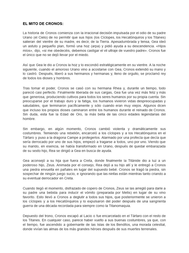 El Mito de Cronos - PDF | PDF