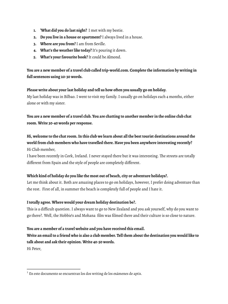 Writing Aptis. | PDF