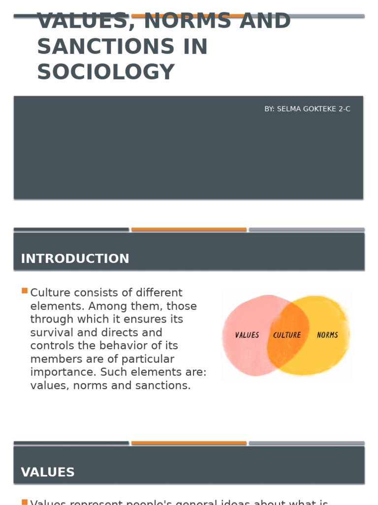 Values, Norms and Sanctions in Sociology | PDF