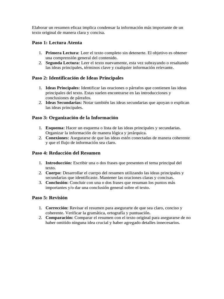 Pautas para Elaborar Un Resumen | PDF