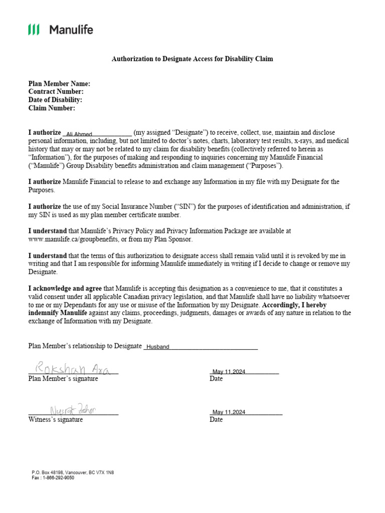 AUTHORIZATION Third Party | PDF