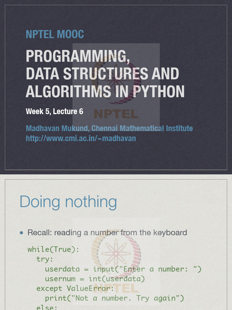 Python Week5 Lecture6 Handout | PDF
