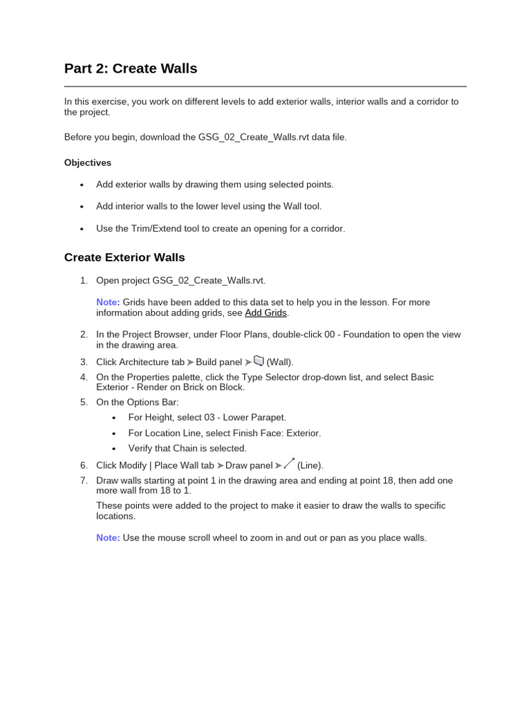 Part 2 Create Walls | PDF