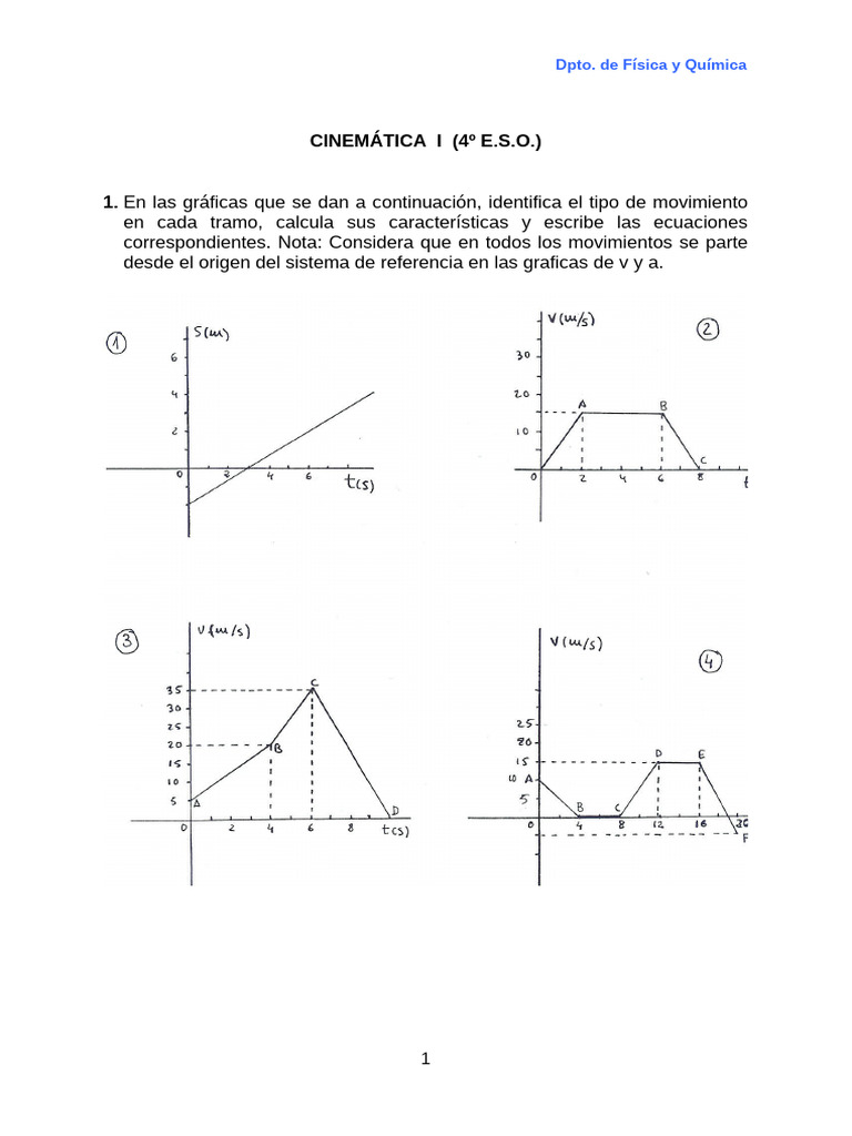 Problemas Cinemática | PDF