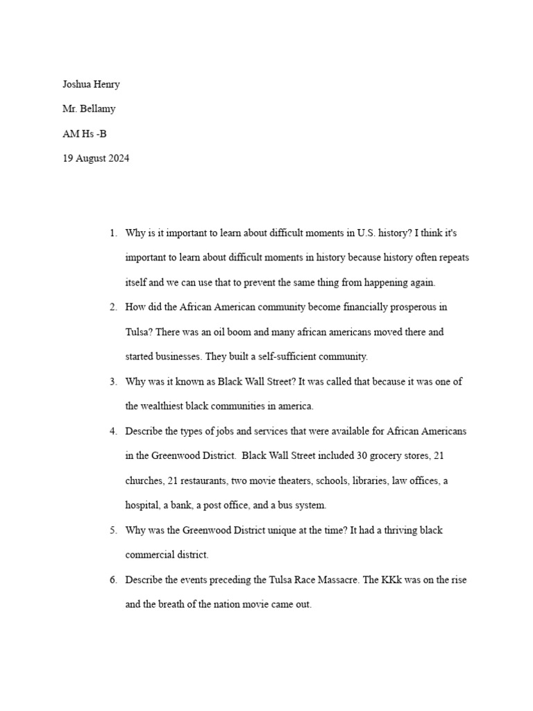 Tulsa / Black Wall Street | PDF