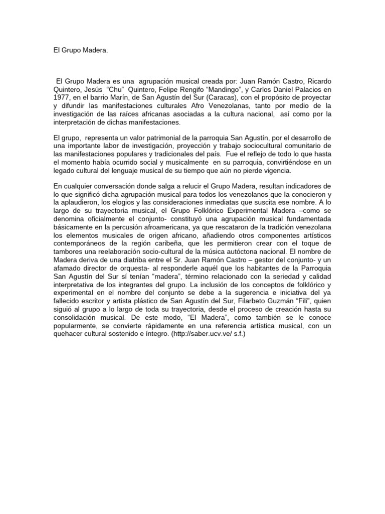 Historia del Grupo Madera en Venezuela | PDF | Arte