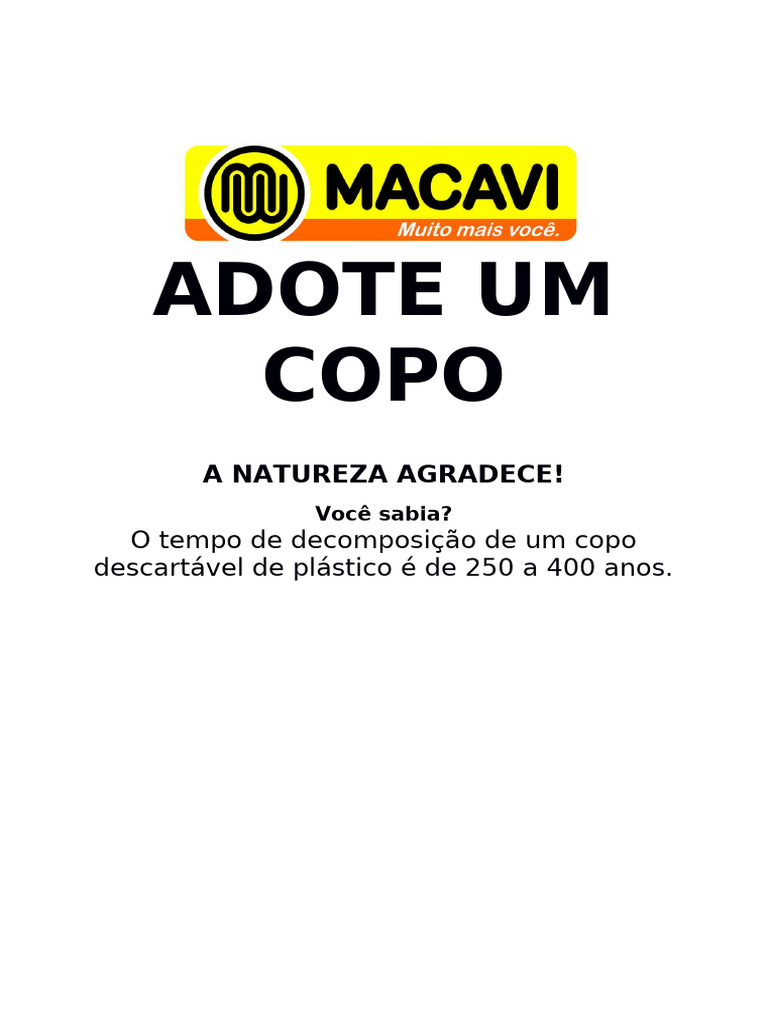 Cartaz Adote Um Copo | PDF