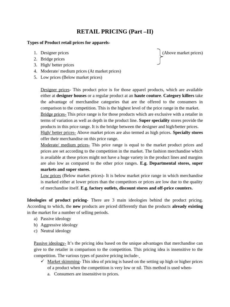 Retail Pricing II | PDF
