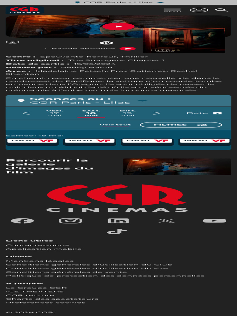 Infos & horaires pour Les Intrus - CGR Cinémas | PDF