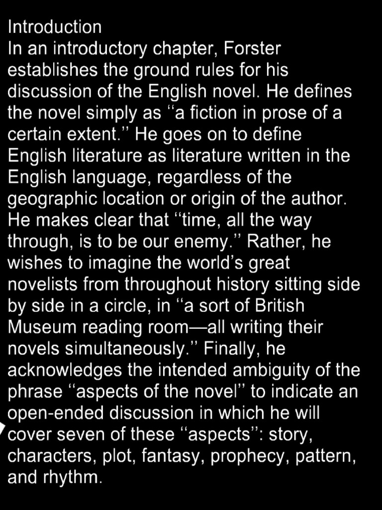 Second Lecture Aspects of The Novel By: E. M. Forster | PDF