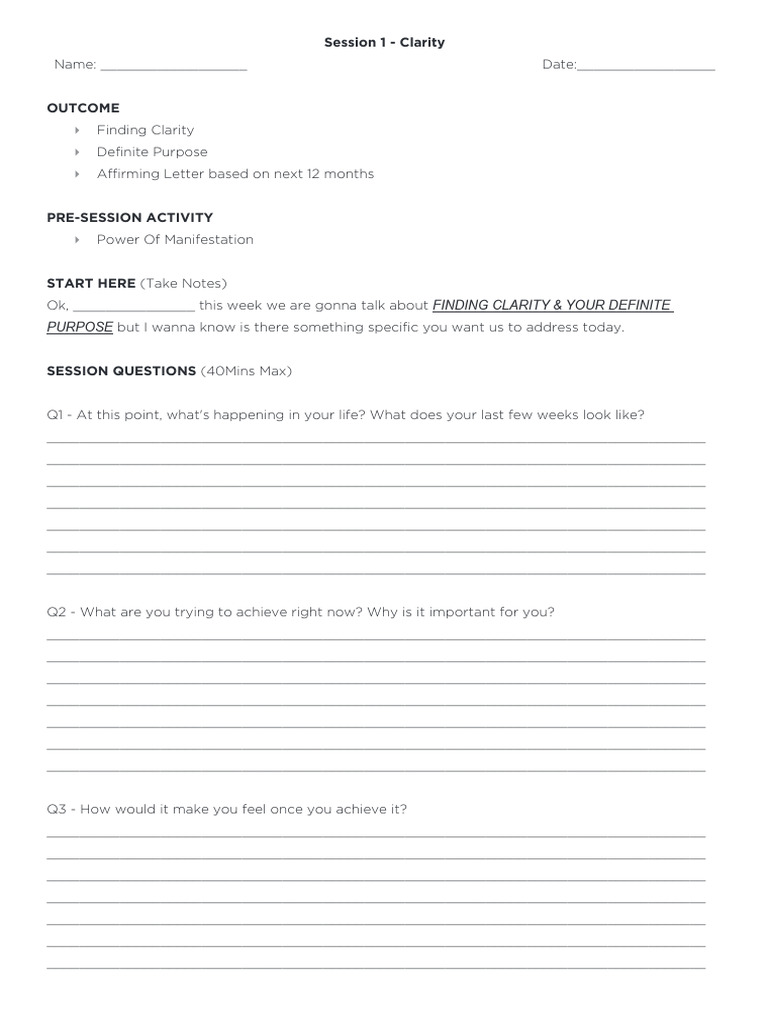 Session 1 - Clarity | PDF