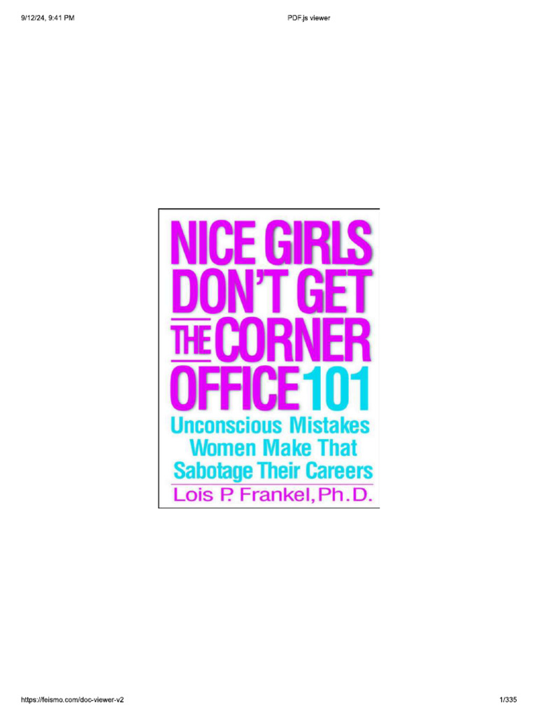 Nice Girls Do Not Get A Corner Office | PDF