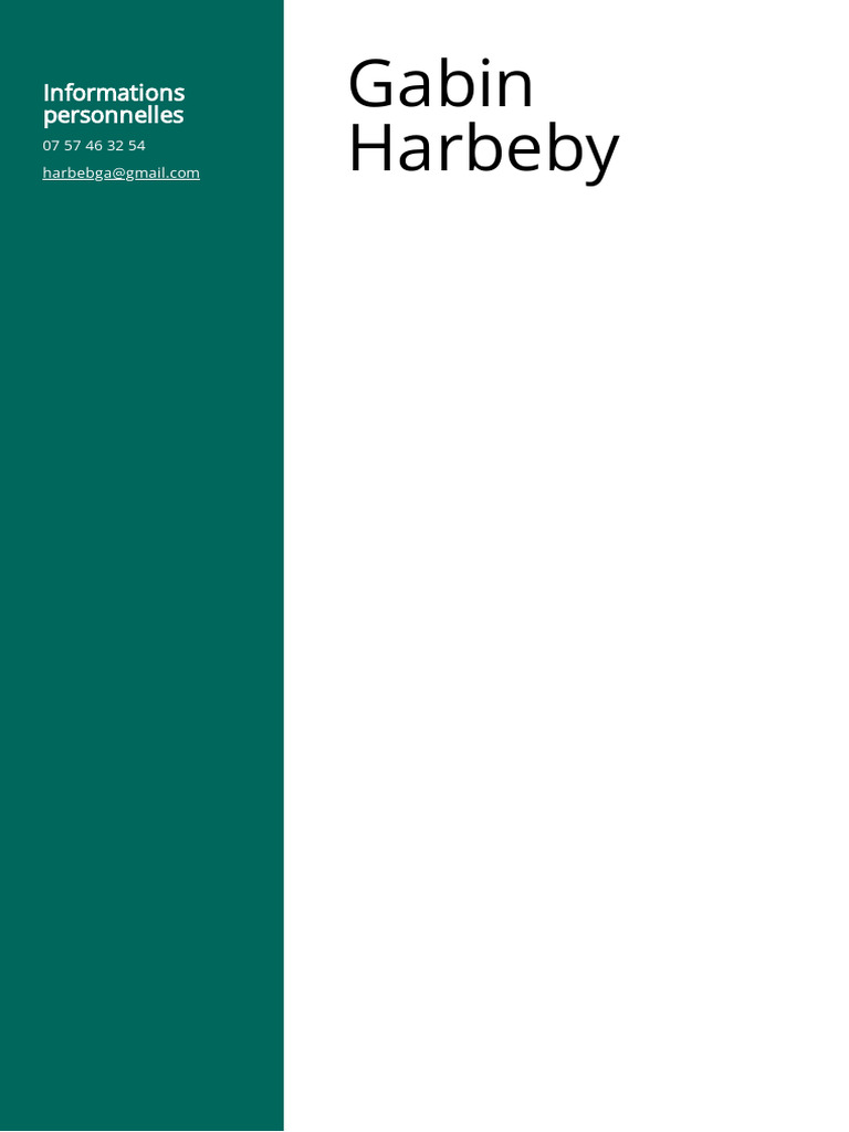 CV - Gabin Harbeby | PDF